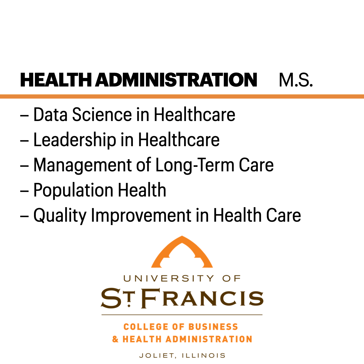 Health Administration (M.S.) - University of St. Francis